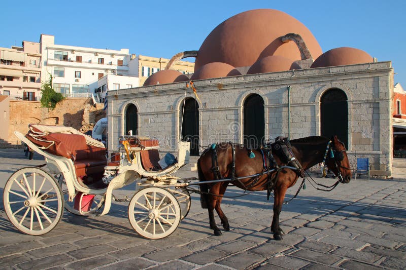 Carriage in Front of the Former Mosque of the Janissaries in Chania in ...