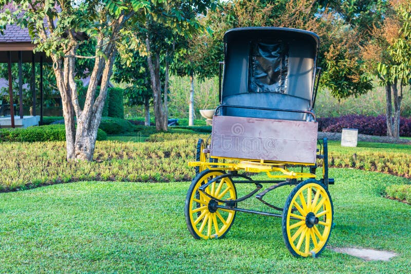 Carriage on Green field stock image. Image of green, cloud - 61852883