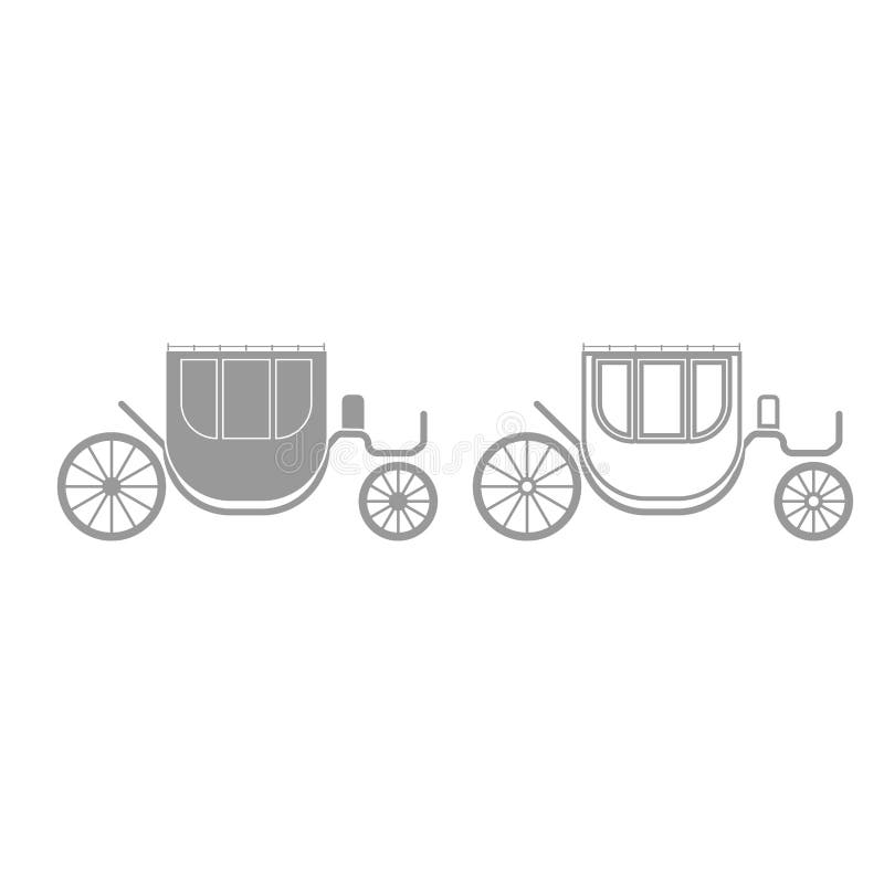 Carriage grey set icon . stock vector. Illustration of transportation ...