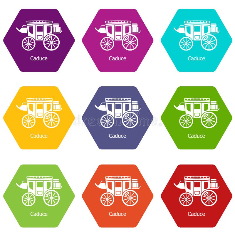 Carriage Icons Set 9 Vector Stock Vector - Illustration of antique ...