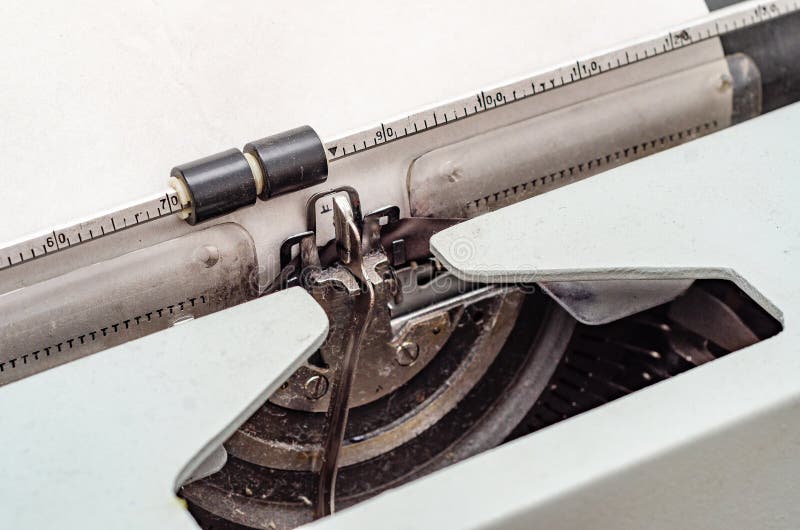 Carriage with Letters in a Mechanical Typewriter. Letter Pressed Stock ...