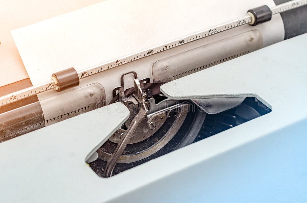 Carriage with Letters in a Mechanical Typewriter. Letter Pressed Stock ...