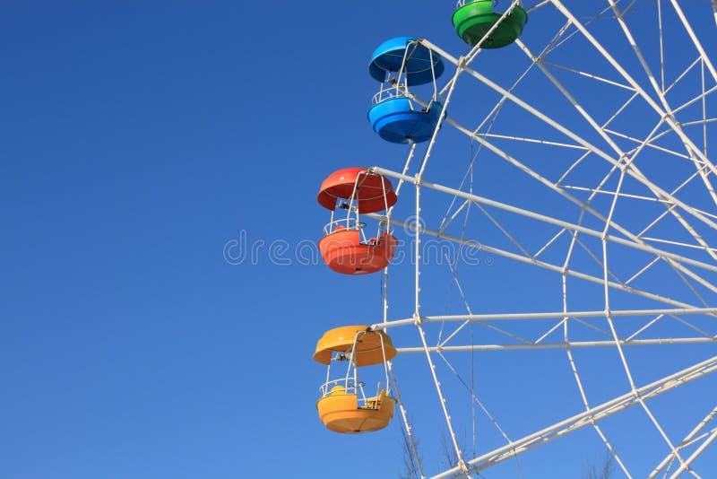 Carriages of Ferris Wheel Horizontal Stock Image - Image of clear ...