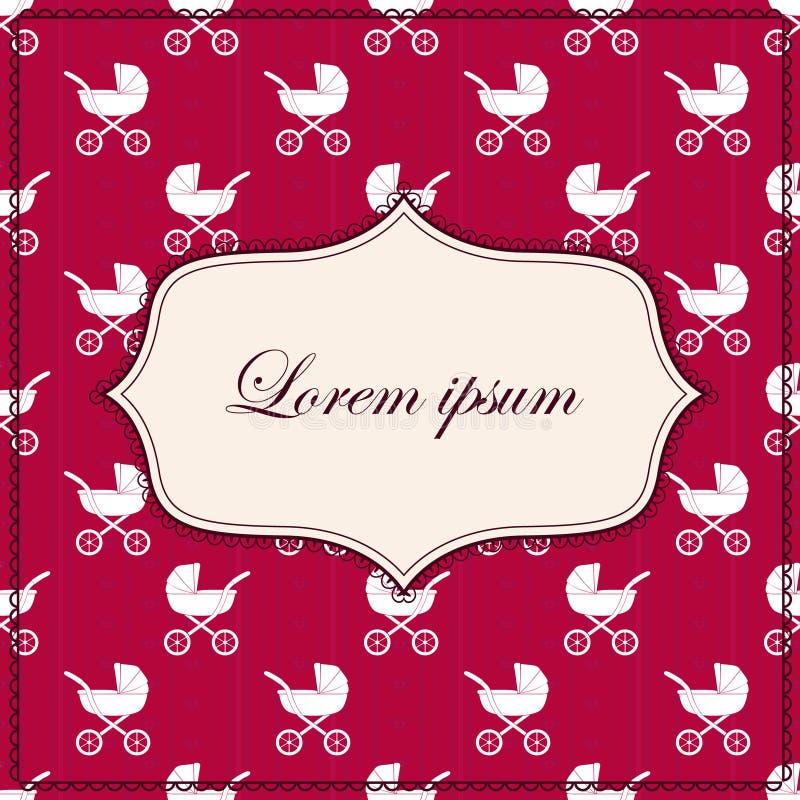 Carriages Red Background with Banner and Frame Stock Vector ...