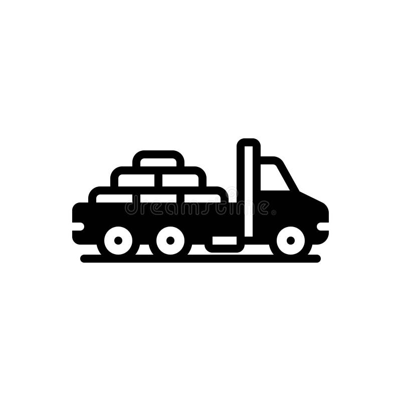 Black Solid Icon for Carrier, Bearer and Truck Stock Illustration ...