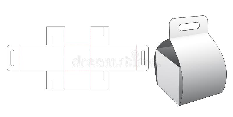 Carrier Packaging Box Die Cut Template Stock Vector - Illustration of ...