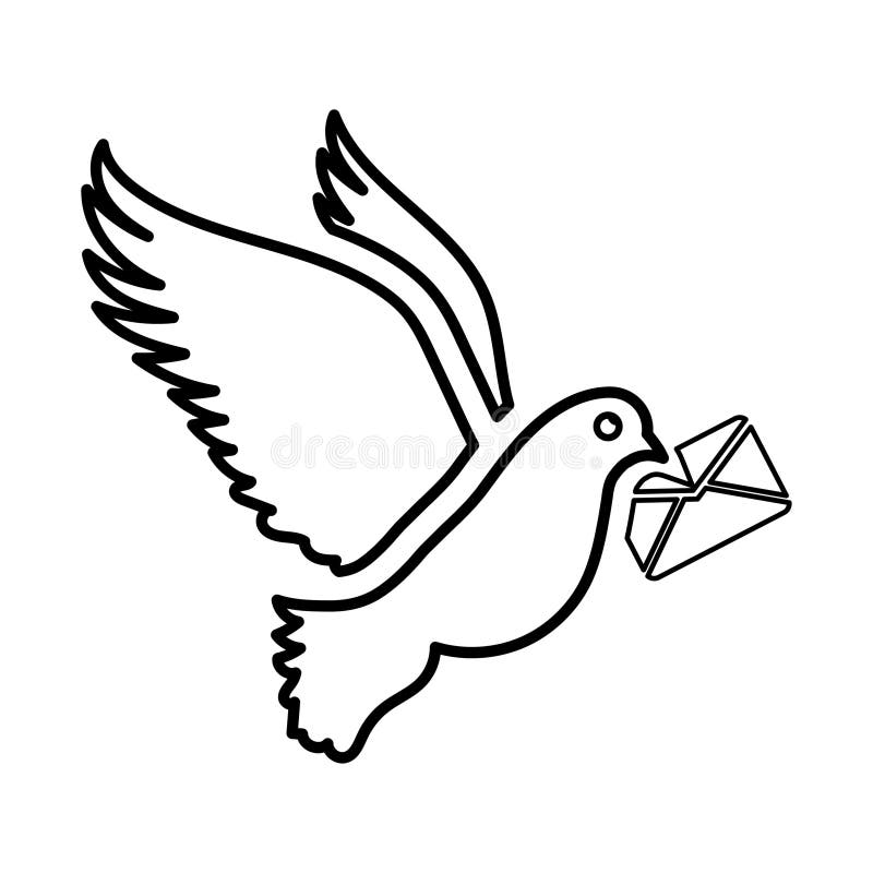 Carrier Pigeon Icon in Outline Style Stock Vector - Illustration of ...