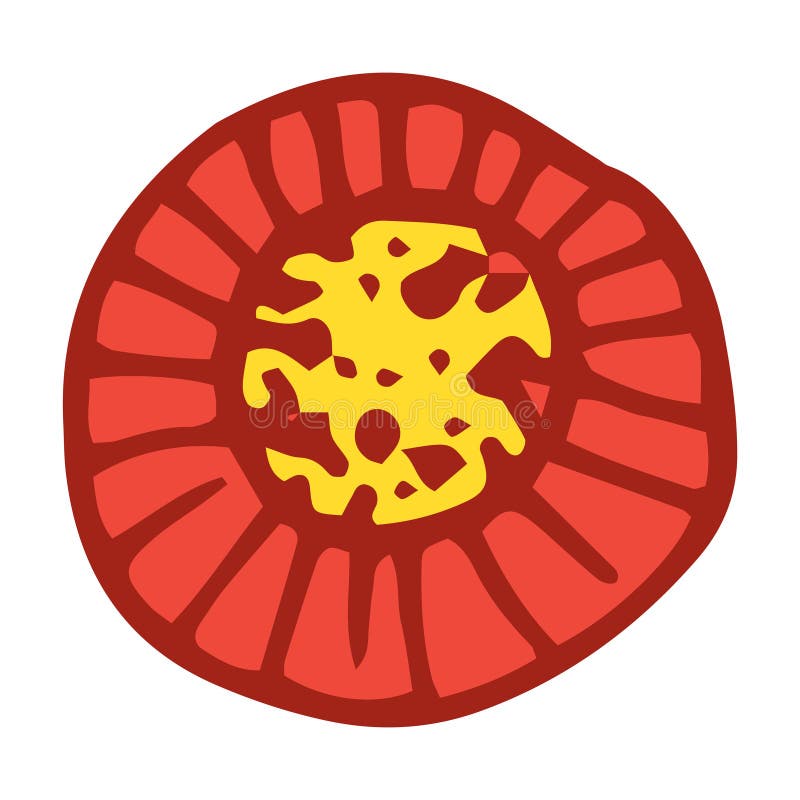 A Carrier of the Red Microbe Virus. Hand-drawn Round-shaped Microbes of ...