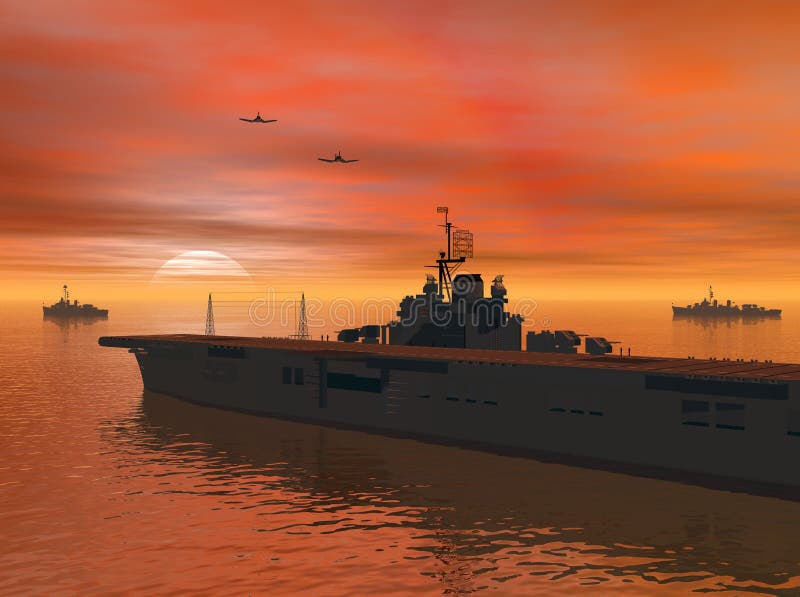 Carrier at Sea stock illustration. Illustration of technology - 1628593