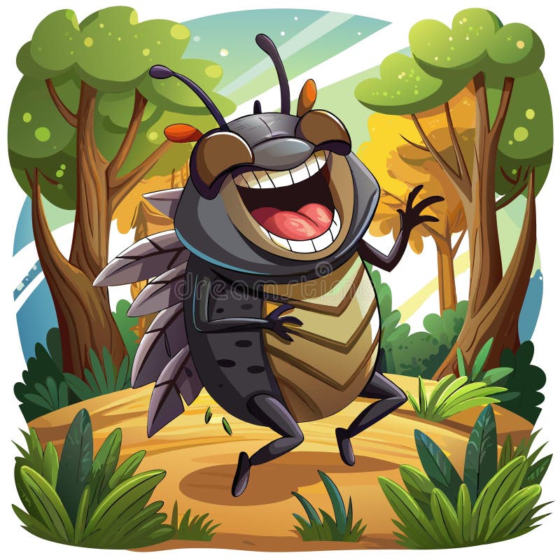 Carrion Beetle Fabulous Laughs Forest Vector Stock Vector ...