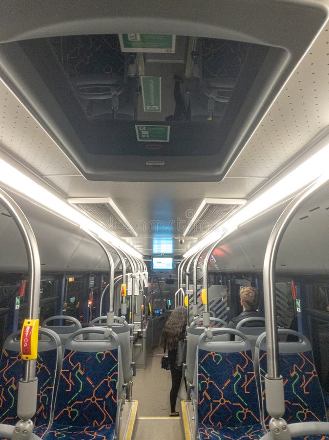 Carris De Lisboa Bus Interior with Few Passengers Editorial Image ...