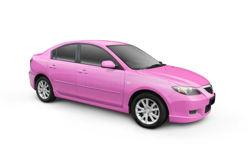 Carro Rosa Com Máscara De Recorte Ilustração Stock - Ilustração de ...