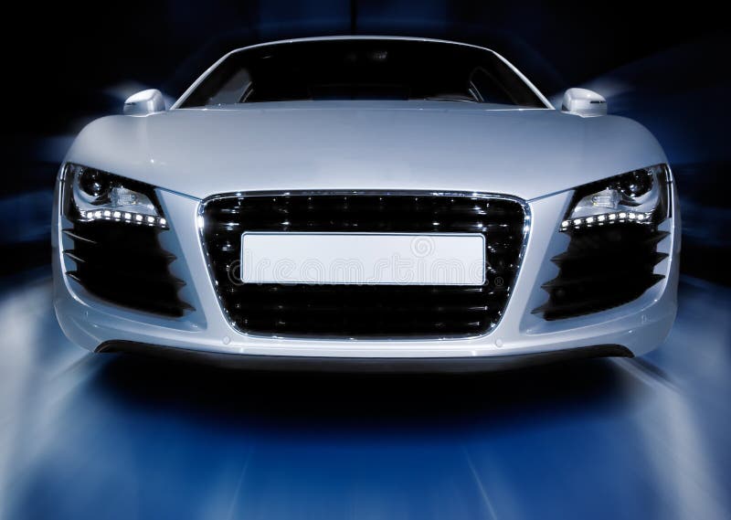 Carro de esportes de prata foto de stock. Imagem de grade - 8534368