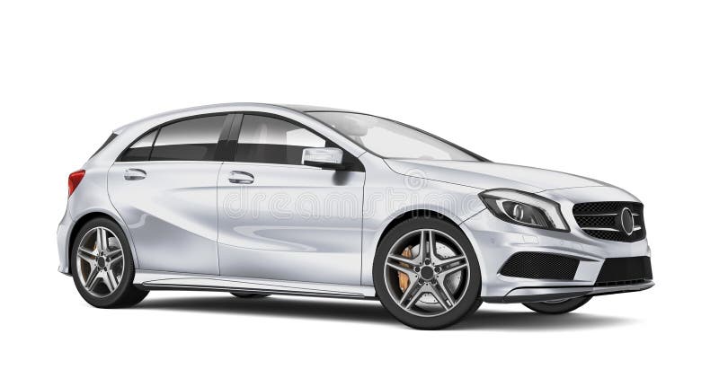 Carro De Prata Compacto Moderno Ilustração Stock - Ilustração de ...