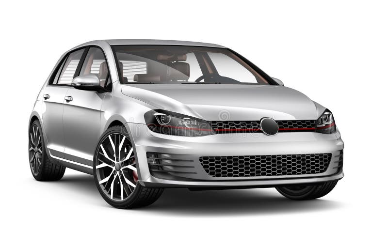 Carro De Prata Do Carro Com Porta Traseira Foto de Stock - Imagem de ...