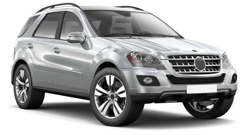Carro De Prata Moderno Do Suv Ilustração Stock - Ilustração de sombras ...