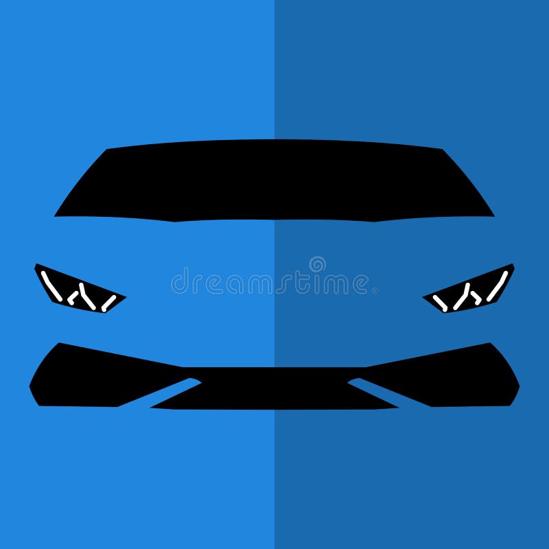 Carro Do Azul Da Opinião Dianteira Do Vetor Ilustração do Vetor ...