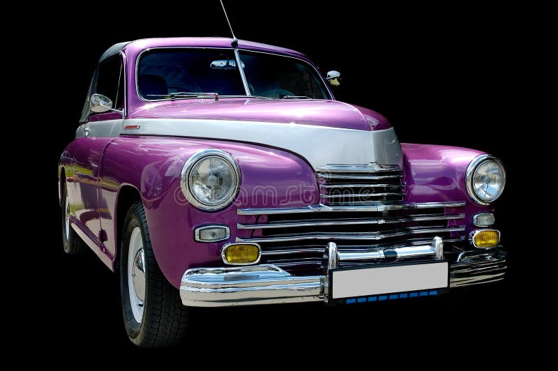 Carro retro roxo isolado foto de stock. Imagem de retro - 876706