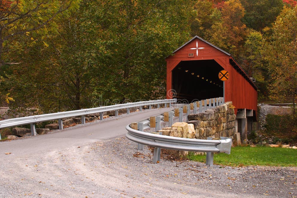 Carrollton Covered Bridge stock photo. Image of rails - 8454950
