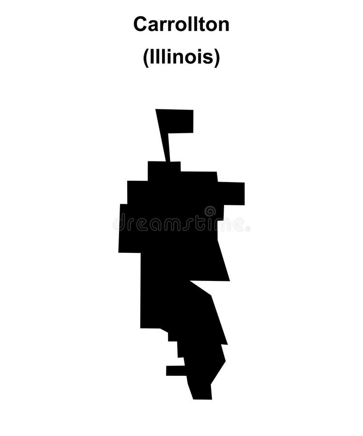 Carrollton outline map stock vector. Illustration of cartography ...