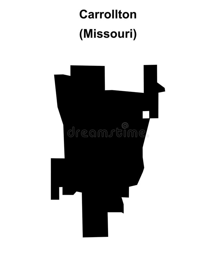Carrollton outline map stock vector. Illustration of isolated - 387456460