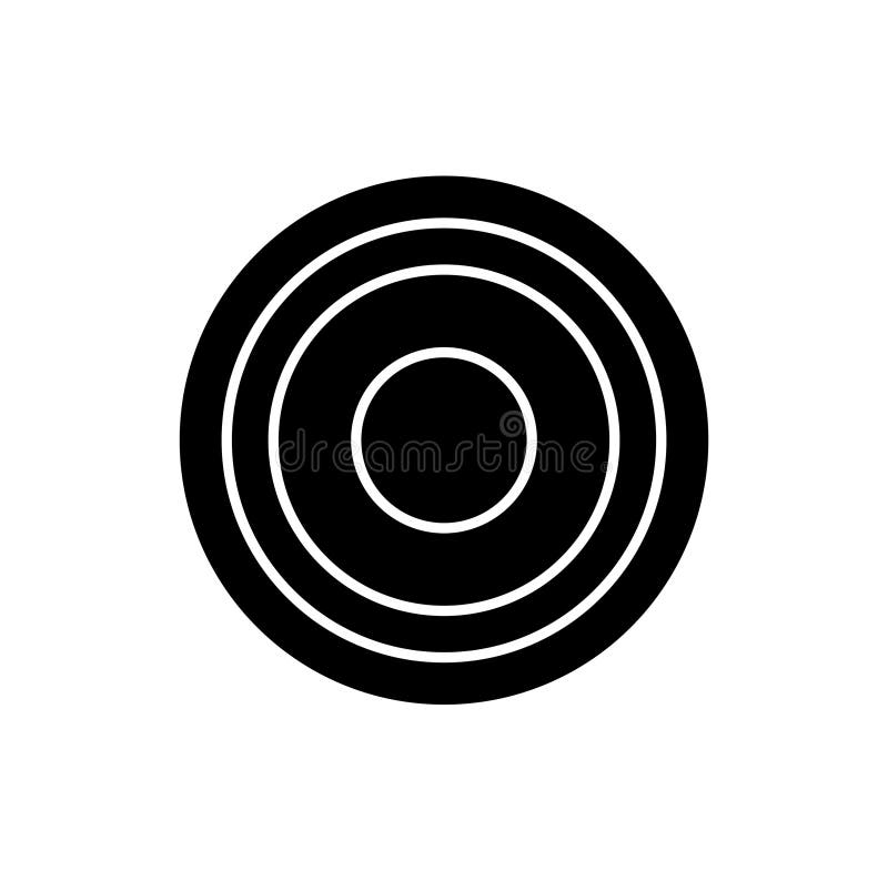 Carrom Circular Pieces of Wood Colored Black Round Icon Stock Vector ...