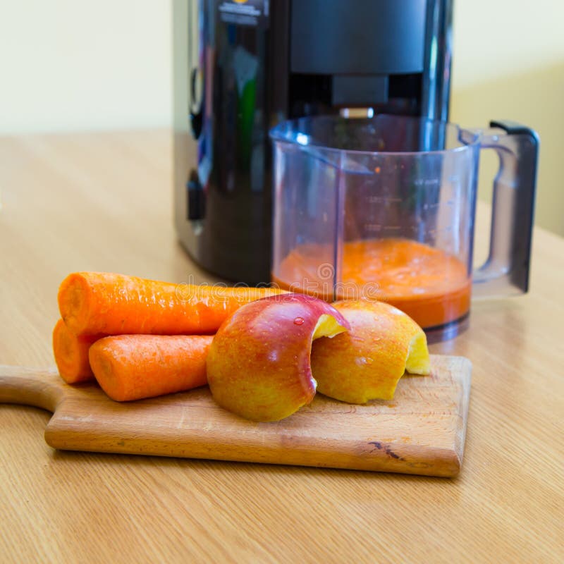Carrot and apple juice stock photo. Image of vegetarian - 43765536