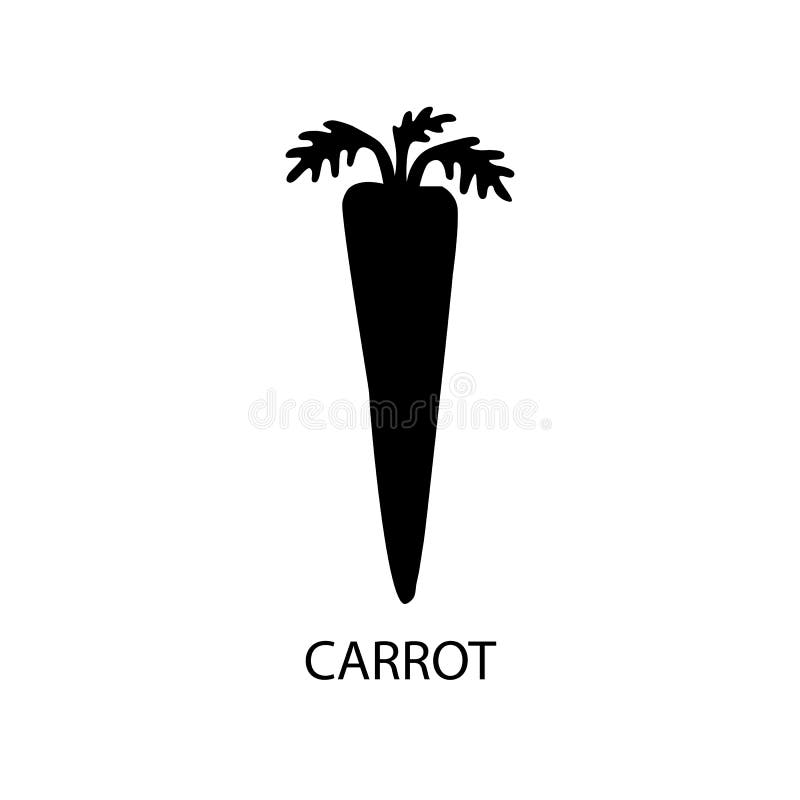 Carrot Black Sign Icon. Vector Illustration Eps 10 Stock Illustration ...