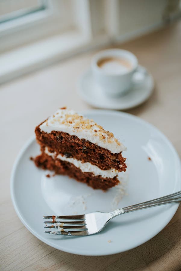 Carrot cake and coffee stock image. Image of decoration - 97027191
