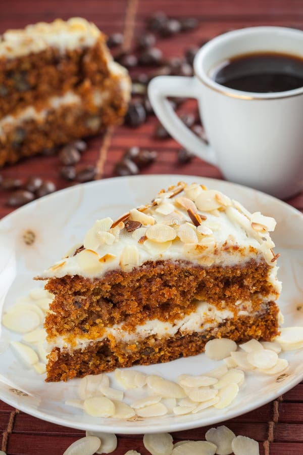 Carrot cake and coffee stock image. Image of coffee, grain - 30966409