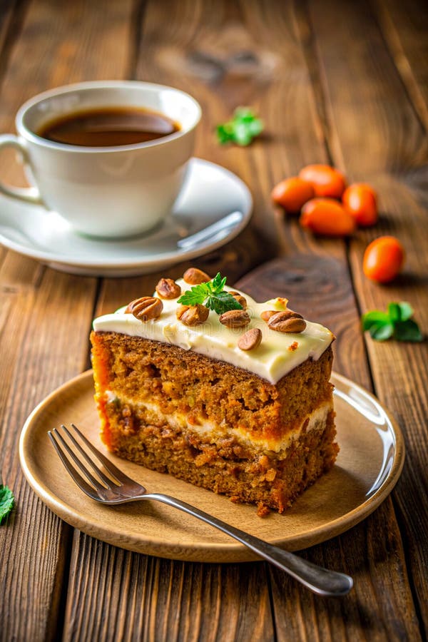 Carrot Cake & Coffee stock illustration. Illustration of comfort ...