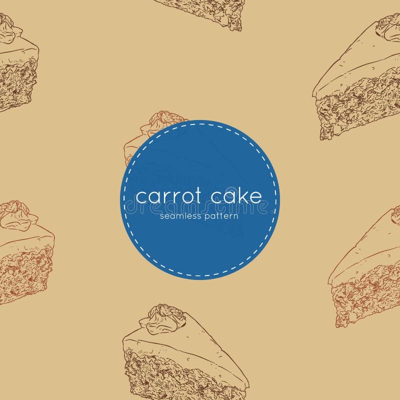 Carrot Cake Hand Draw Sketch Seamless Pattern Vector. Stock Vector ...