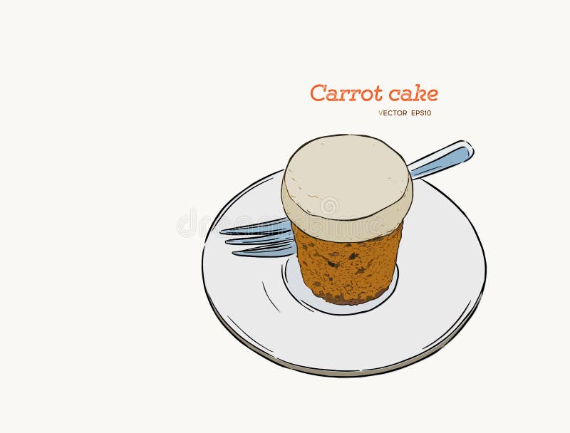 Carrot Cake , Hand Draw Sketch Vector. Stock Vector - Illustration of ...