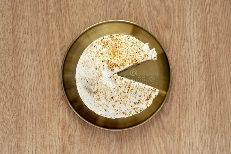 Carrot Cake Missing a Portion Stock Photo - Image of meal, wooden ...