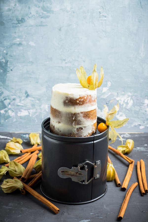 Carrot Cake with Spices on the Rustic Background Stock Image - Image of ...