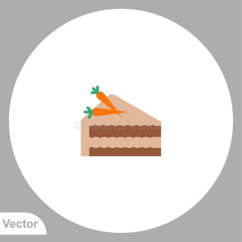 Carrot Cake Vector Icon Sign Symbol Stock Vector - Illustration of ...