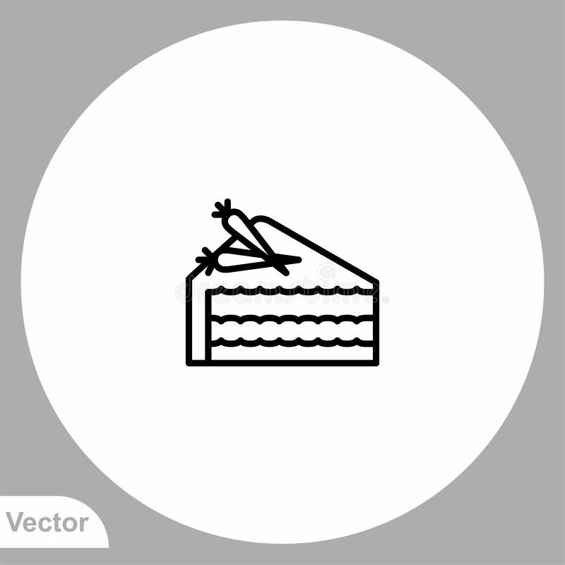 Carrot Cake Vector Icon Sign Symbol Stock Vector - Illustration of flat ...