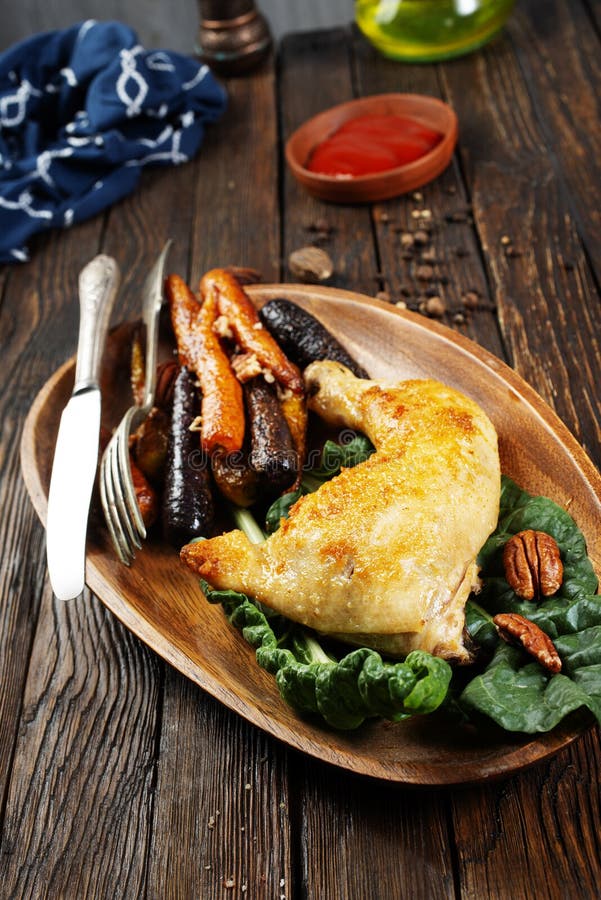 Carrot with chicken stock image. Image of portion, grilled - 229870227