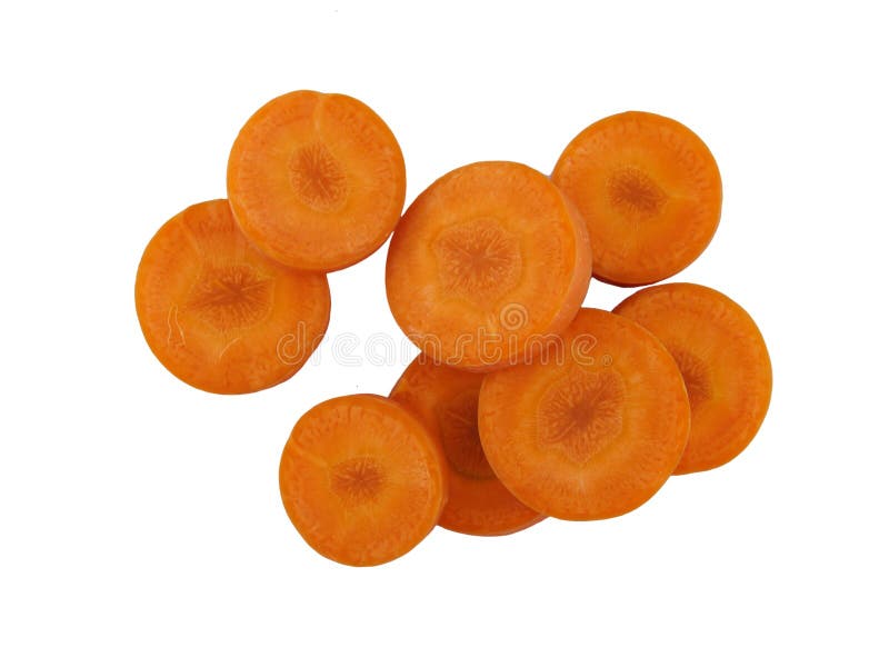 Carrot Cut Round of White Background Stock Photo - Image of carrot ...