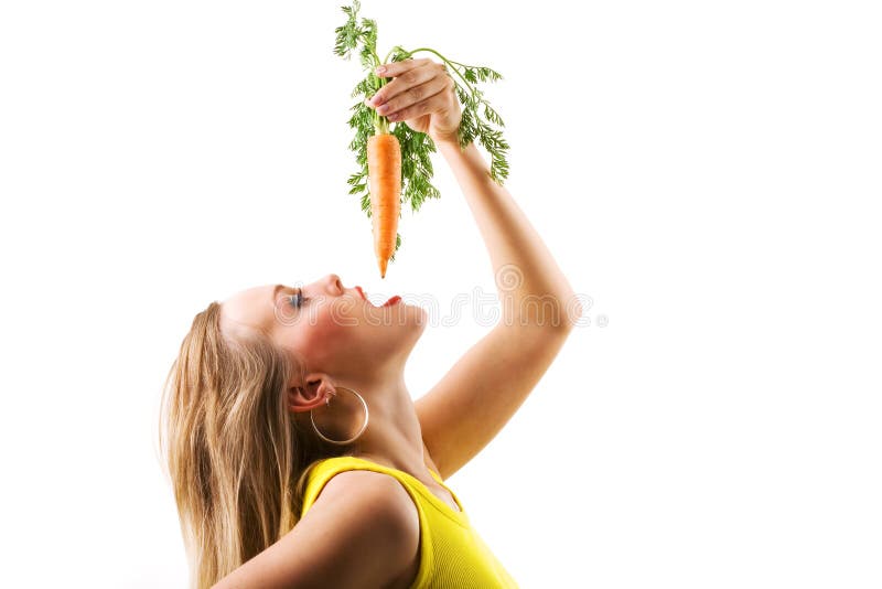 Carrot eating sideways stock image. Image of healthy - 12183847