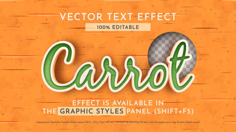 Carrot Editable Text Effect, Graphic Style Stock Vector - Illustration ...