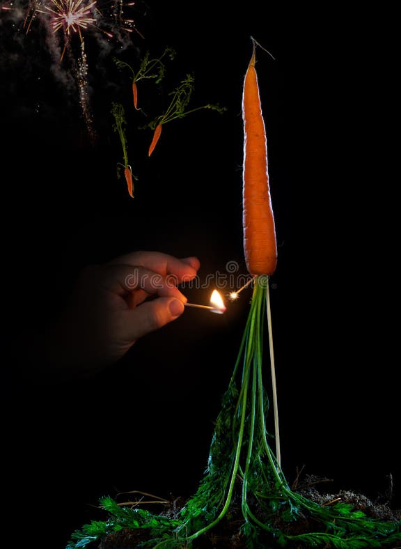 Carrot firework stock photo. Image of firework, parachute - 34302706