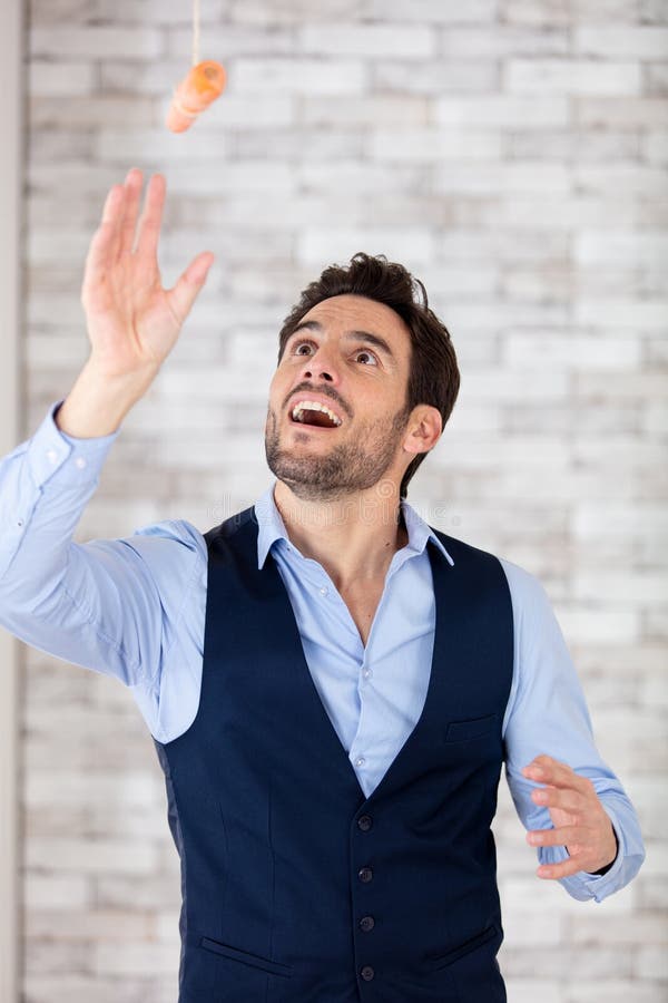 Carrot Hangs Above Head Handsome Businessman Stock Image - Image of ...