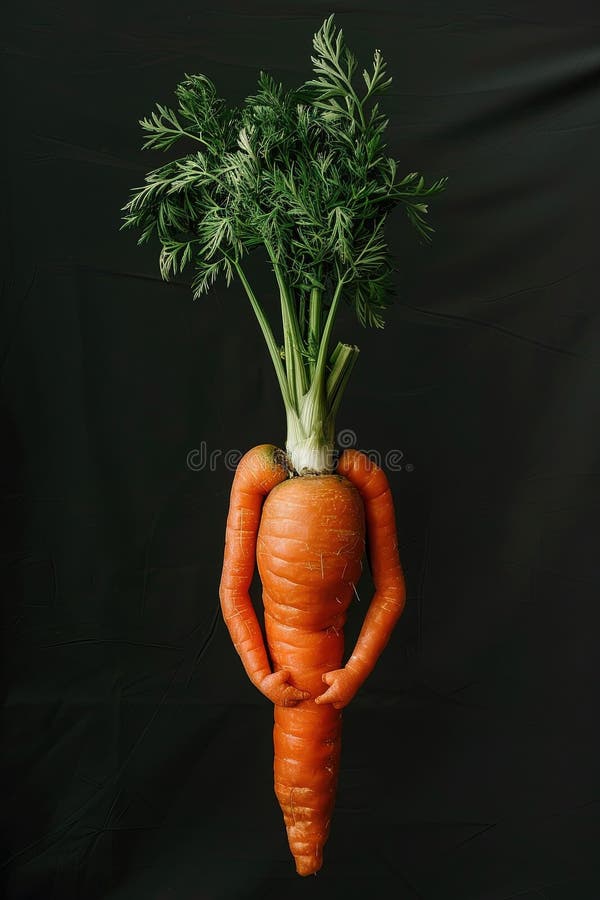 Carrot with Human Body Shape. Generative AI. Stock Illustration ...