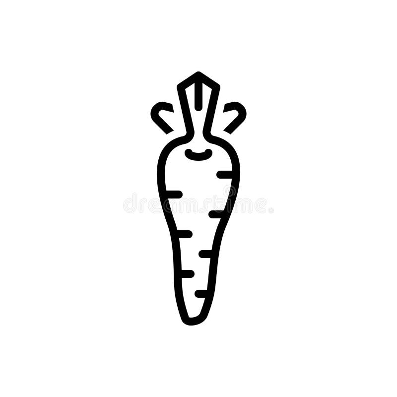 Black Line Icon for Carrot, Editable and Fruit Stock Vector ...