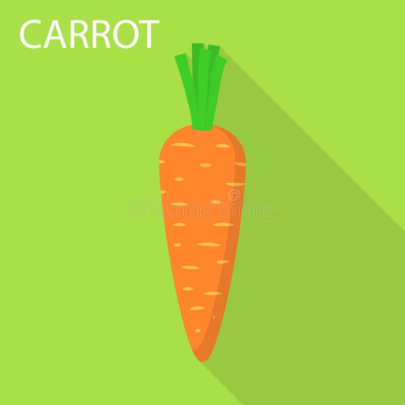 Carrot icon, flat style stock vector. Illustration of detox - 115839846