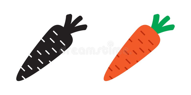 Carrot Icon, Carrot in Flat Style. Stock Vector - Illustration of clip ...