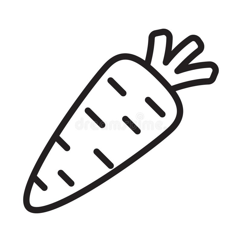 Carrot Icon, Vegetable in Black Silhouette Icon. Stock Vector ...