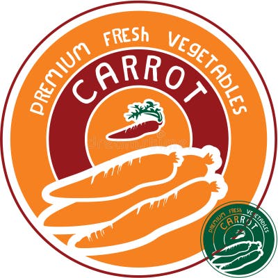 Carrot label. stock vector. Illustration of background - 30456838