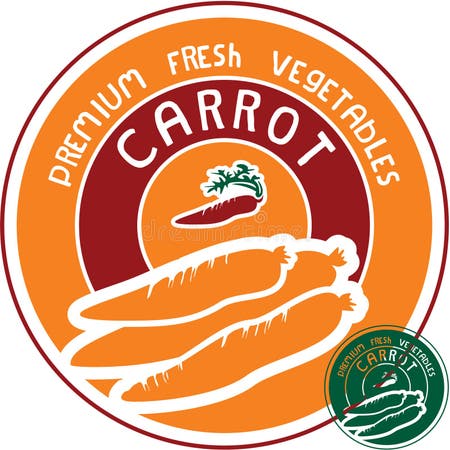 Carrot label. stock vector. Illustration of background - 30456838